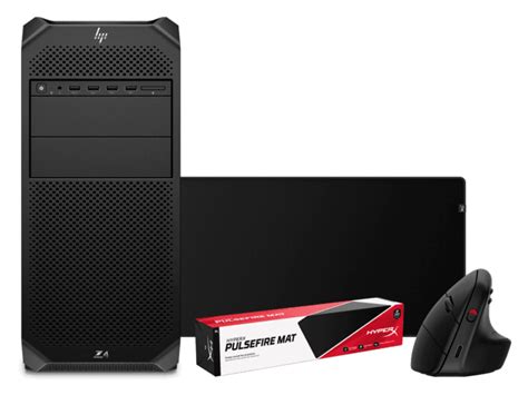 HP Z4 G5 타워 데스크탑 워크스테이션 HP 925 Ergonomic Vertical 무선 마우스 HyperX PulseFire Mat 게이밍 마우스 패드 XL