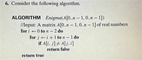 Solved 5 Consider The Following Algorithm Algorithm Secret