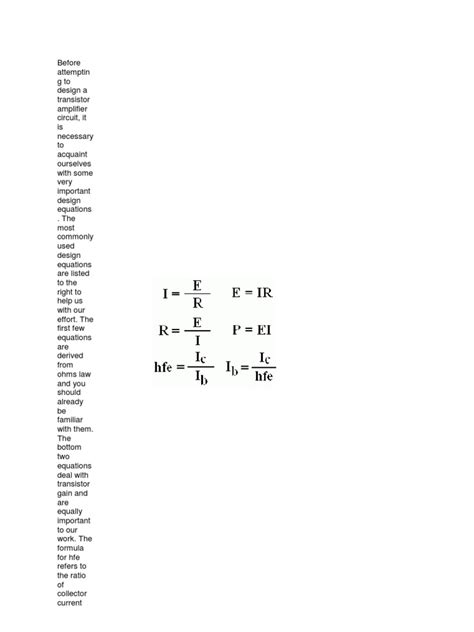 Pdf Before Attempting To Design A Transistor Amplifier Circuit