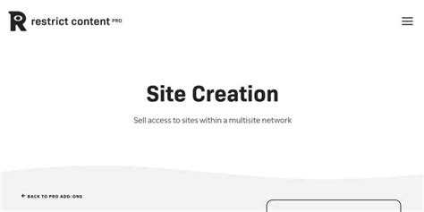 restrict content pro site creation pluginizer