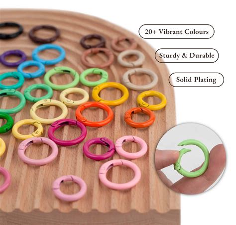 20 25mm [5pcs Pk] High Quality Colourful Keychain Ring Macrame Diy