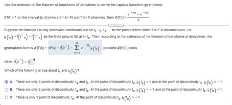 Solved Use The Extension Of The Theorem Of Transforms Of Chegg Com