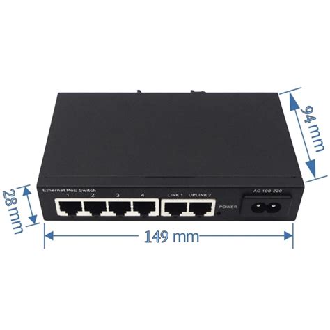 6x10100mbps Rj45 Port 4 Fe 2 Fe Poe Network Switch Fibconet Communicate