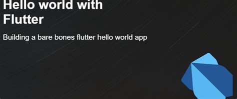 Let S Create Hello World App With Flutter DEV Community