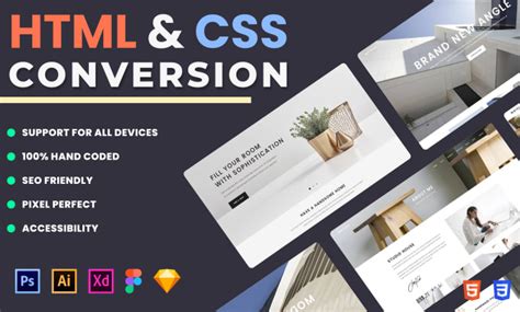 convert any design to html and css by millenmarkiv fiverr