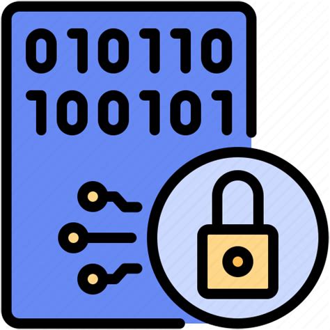 Data Encryption Code Lock Security Binary Code Document Icon