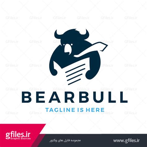 دانلود طرح وکتور لوگو روزنامه خواندن خرس کراواتی ارائه شده با دو فرمت