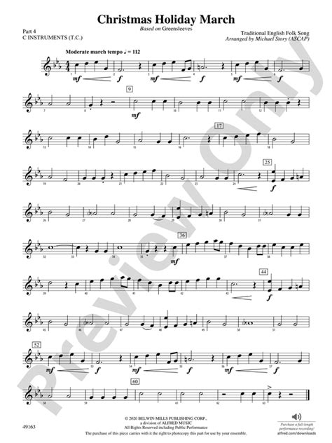 christmas holiday march part 4 c instruments t c part 4 c
