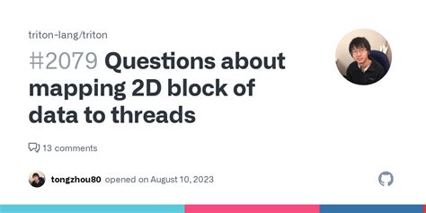 Questions About Mapping 2d Block Of Data To Threads · Issue 2079 · Triton Langtriton · Github