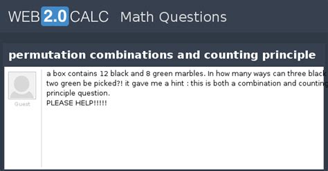 View Question Permutation Combinations And Counting Principle