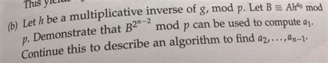 solved is suppose that g a mod p g is a primitive root