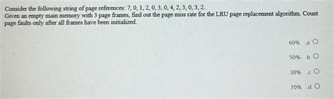 Solved Consider The Following String Of Page References
