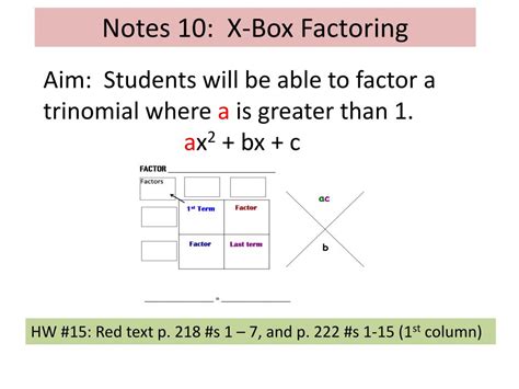 Ppt Notes 10 X Box Factoring Powerpoint Presentation Free Download Id 4879604