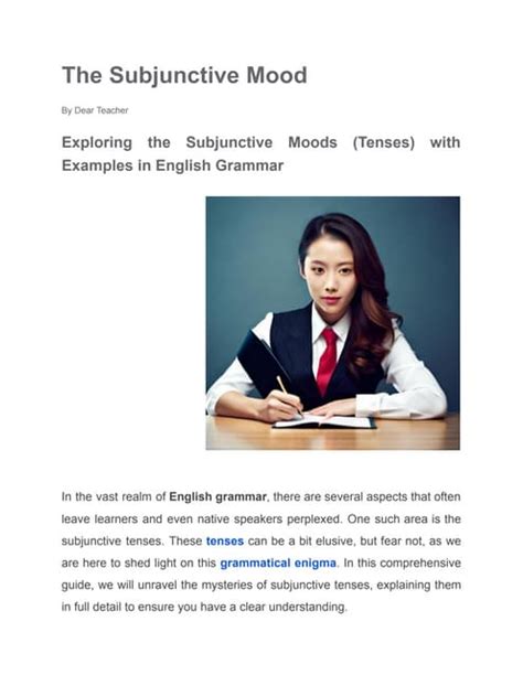 The Subjunctive Mood Pdf