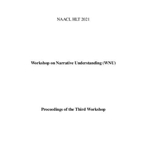 Proceedings Of The Third Workshop On Narrative Understanding Acl