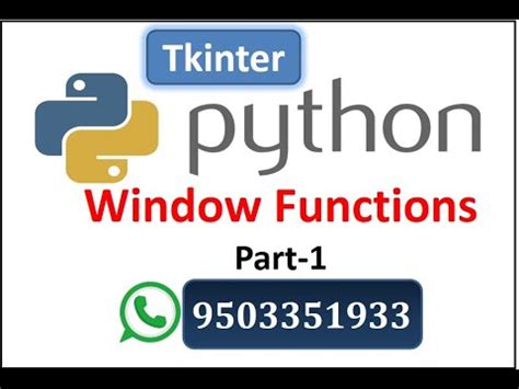 Python Tkinter Window Functions Part YouTube