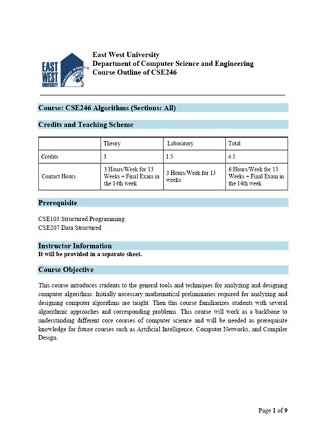 Cse246 Course Outline Pdf Algorithms Discrete Mathematics