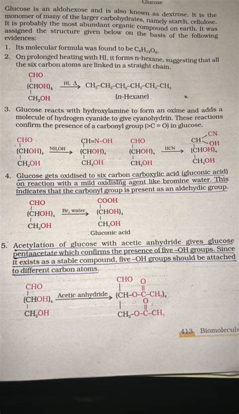 Glucoseglucose Is An Aldohexose And Is Also Known As Dextrose It Is The
