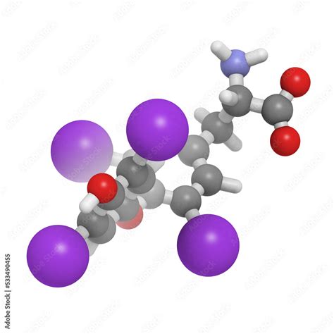 Thyroxine Hormone Molecule Chemical Structure Stock Illustration
