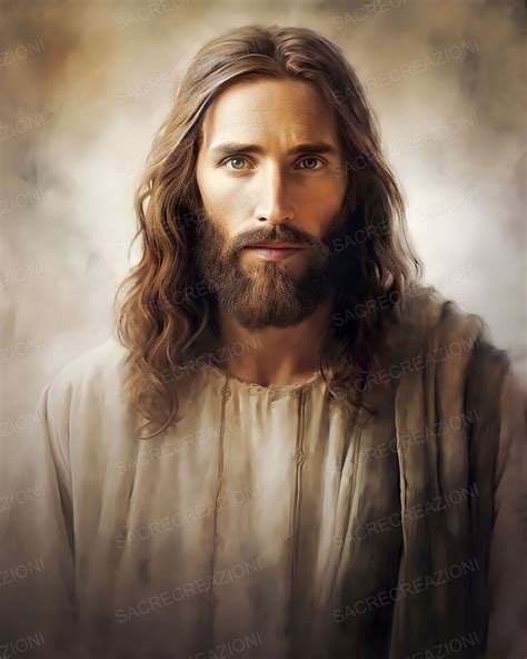 Jesus Christ Portrait Catholic Christian Wall Art Decor Digital