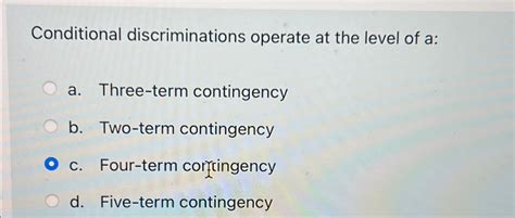 High Quality Solution Conditional Discriminations Operate At The Level Of