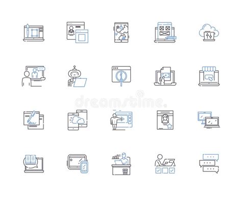Laptop Notebook Outline Icons Collection Laptop Notebook Computer