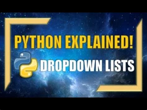 Python GUI Creating DROPDOWN LISTS YouTube