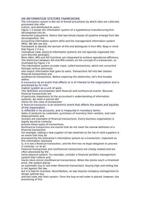 An Information Systems Framework An Information Systems Framework The