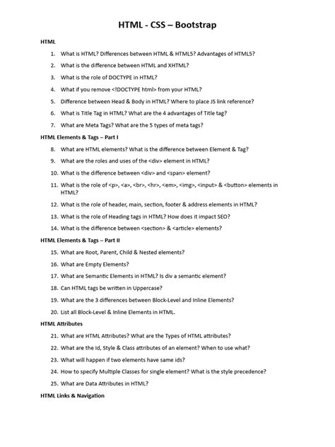 html css interview questions rahul pdf html html element
