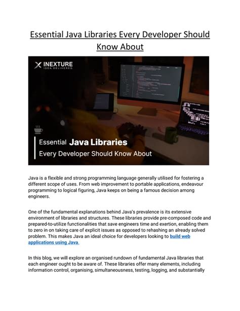 Essential Java Libraries Every Developer Should Know About Pdf