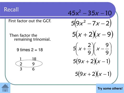 Ppt Factoring Quadratic Trinomials Powerpoint Presentation Free Download Id 6418212
