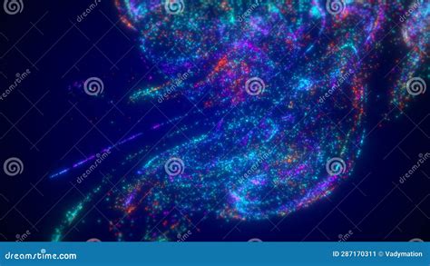 Abstract Animated Sci Fi Animated Fluid Particle Simulation Stock