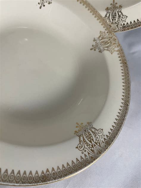 The Edwin M Knowles China Co Hostess Shape Pair Of Bowls Gold Etsy