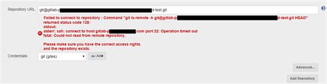 Authentication Jenkins Integration With GitLab Port Operation Timed Out Stack Overflow