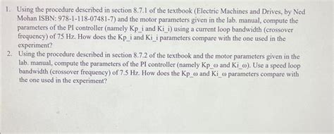 solved 1 using the procedure described in section 8 7 1 of