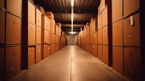 Premium Ai Image An Example Of Self Storage Is Empty Cardboard Boxes In A Garage Or Warehouse