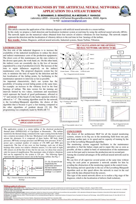 Ppt Vibratory Diagnosis By The Artificial Neural Networks Application To A Steam Turbine