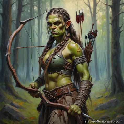 Fantasy Female Orc Warrior Stable Diffusion Online