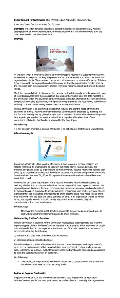 Business Debtor Request For Confirmation Debtor Request For Confirmation ID Studocu