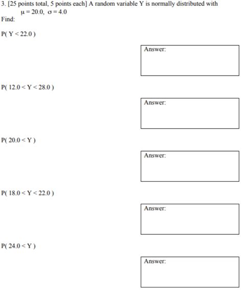 Solved 3 25 Points Total 5 Points Each A Random Variable