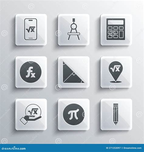 Set Pi Symbol Pencil Square Root Of X Glyph Angle Bisector Triangle Function Mathematical