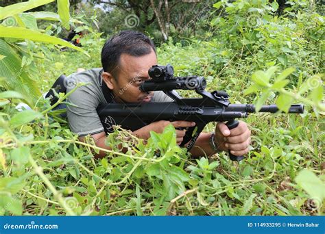 Sniper Hiding In The Bushes Editorial Image Image Of Sulawesi