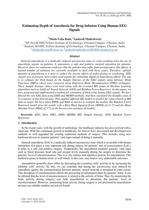 pdf estimating depth of anesthesia for drug infusion using human eeg