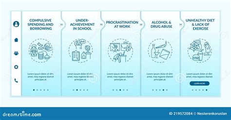 Major Self Control Problems Onboarding Vector Template Stock Vector Illustration Of Spending