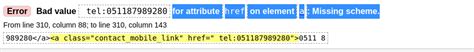 Html W3c Validator Bad Value For Attribute Href On Element A