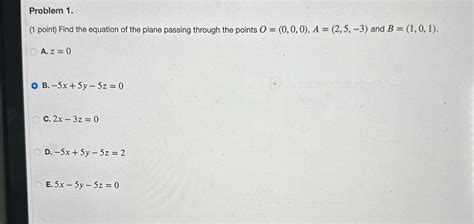 solved problem 1 1 ﻿point ﻿find the equation of the plane