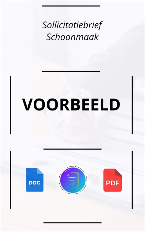 Sollicitatiebrief Schoonmaak Voorbeeld