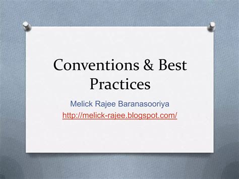 Conventions And Best Practices Pptx