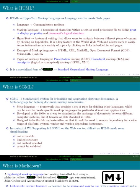 Wk 01 Html Part I Pdf Html Markup Language