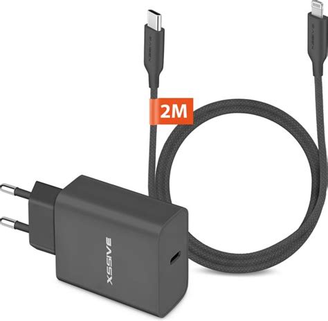 Usb C Adapter Met Oplader Kabel 2 Meter Geschikt Voor Apple Lightning Iphone Ipad En Bol